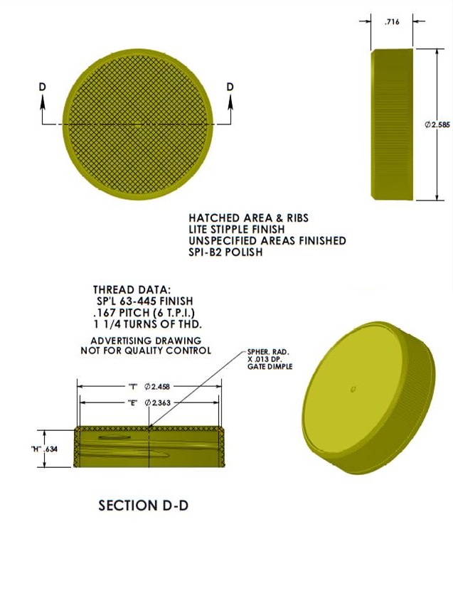 Bottle Caps 63 445 | Plastic Injection Molding | Comet Tool Company