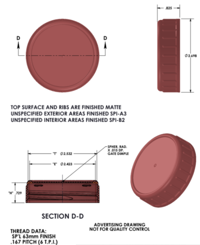 Bottle Caps 63 mm | Plastic Injection Molding | Comet Tool Company