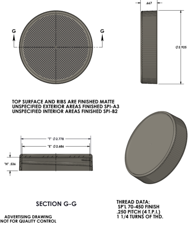Bottle Caps 70 450 | Plastic Injection Molding | Comet Tool Company